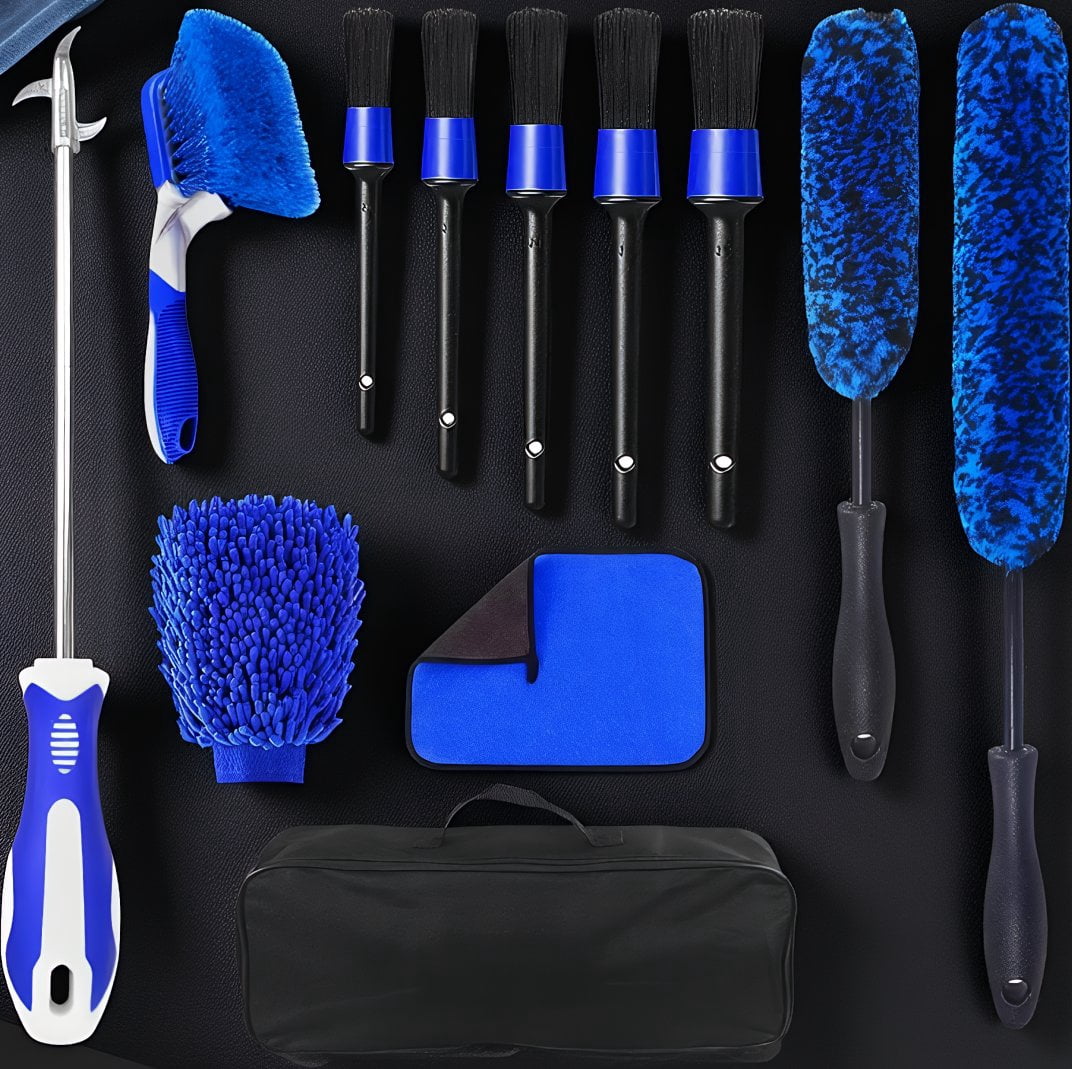 12Pcs Tire and Rim Brush Set with Wash Mitt, Car Wheel Cleaning Kit ...