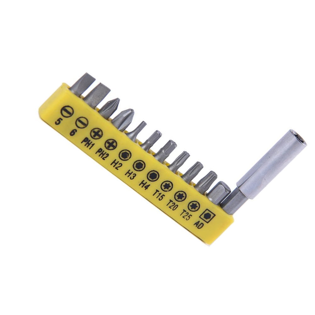 12Pcs Torx Flat Head Cross 1/4" Hex Shank Screwdriver Bit Set Head ...