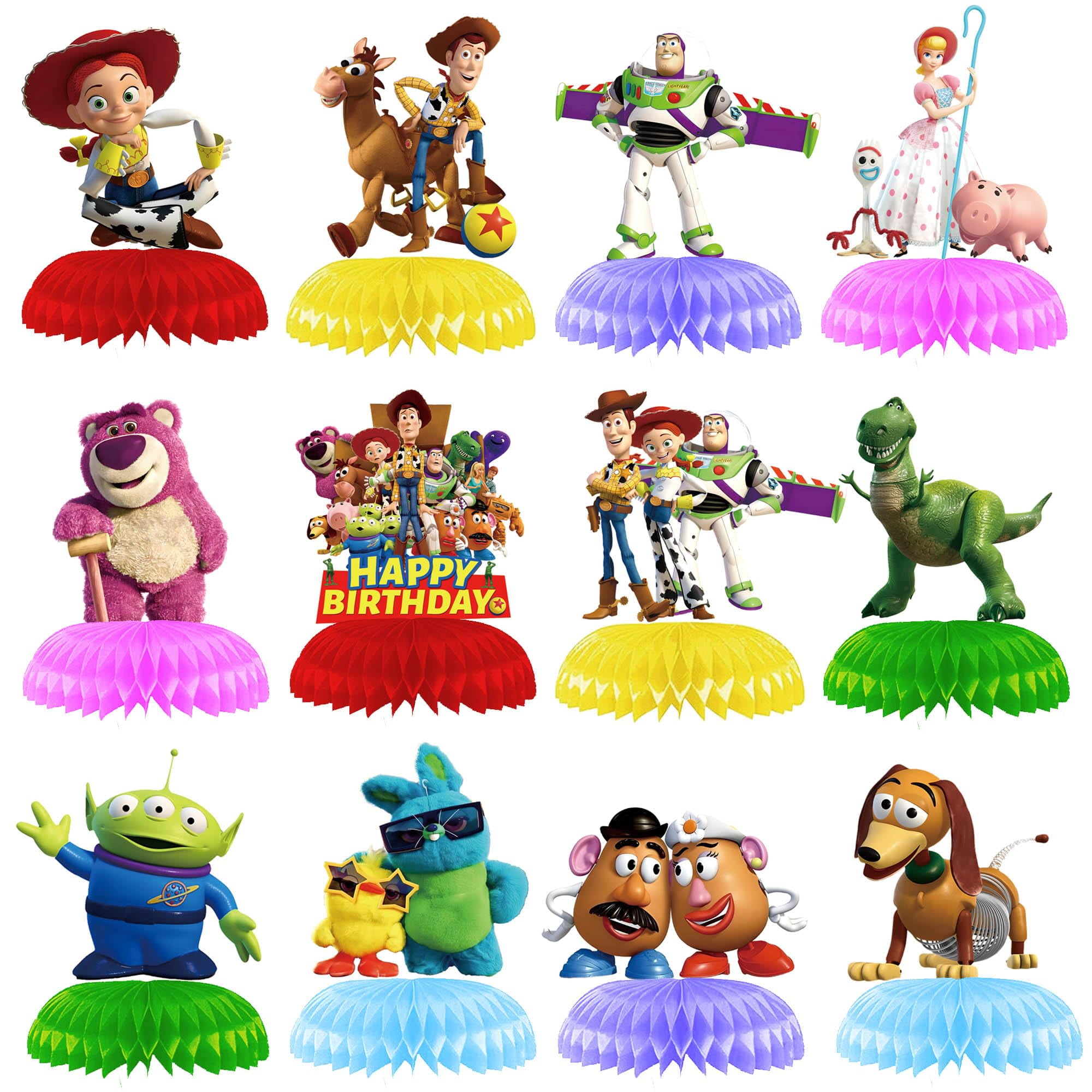 12Pcs Toy Story DHF10 Birthday Party Supplies, Toy Story Honeycomb ...