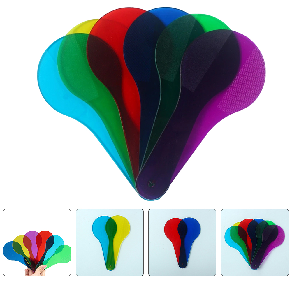 12Pcs Translucent Mixing Lenses Colour Paddles Primary Color Learning ...