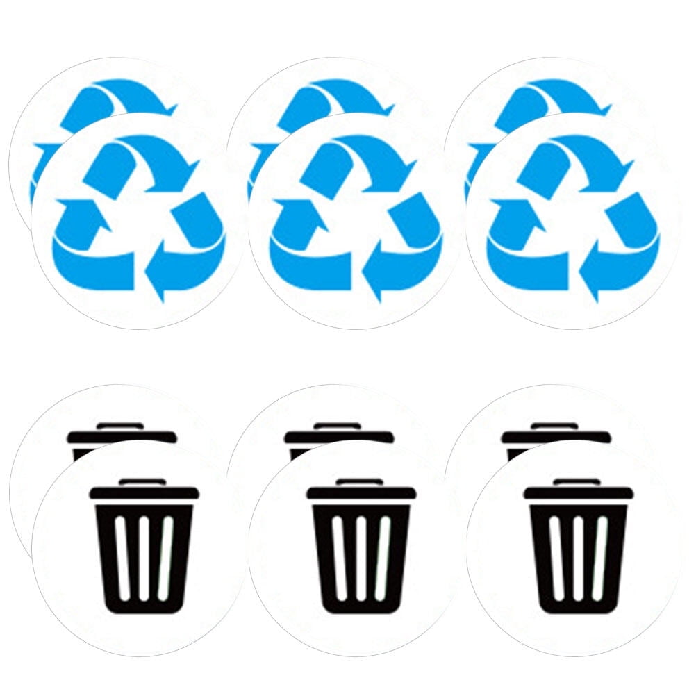 12Pcs Trash Can Recycle Stickers Waste Sorting Decal Sticker Recycling ...