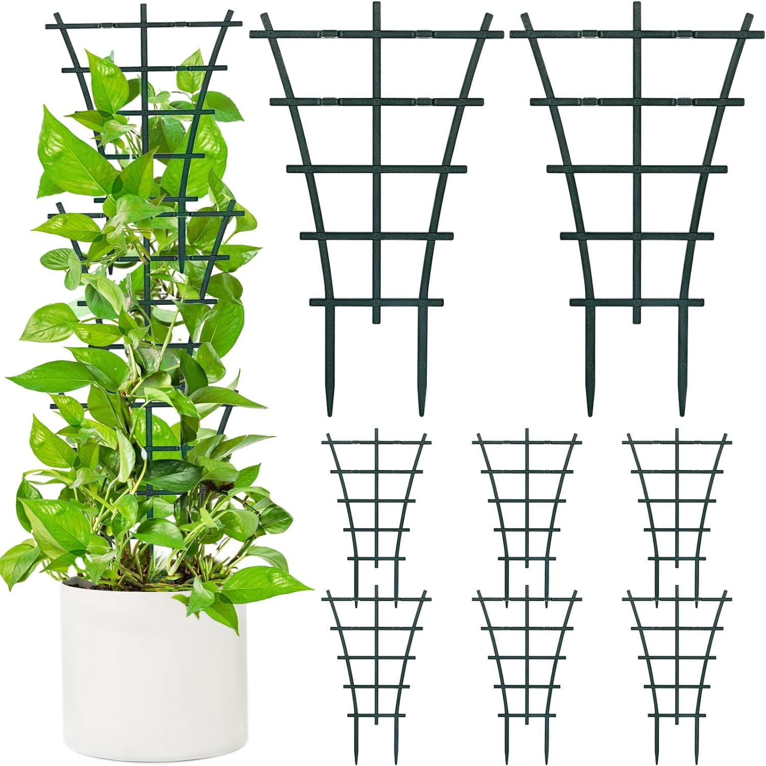 12Pcs Trellis for Climbing Plants Indoor, Stackable Plant Trellis ...