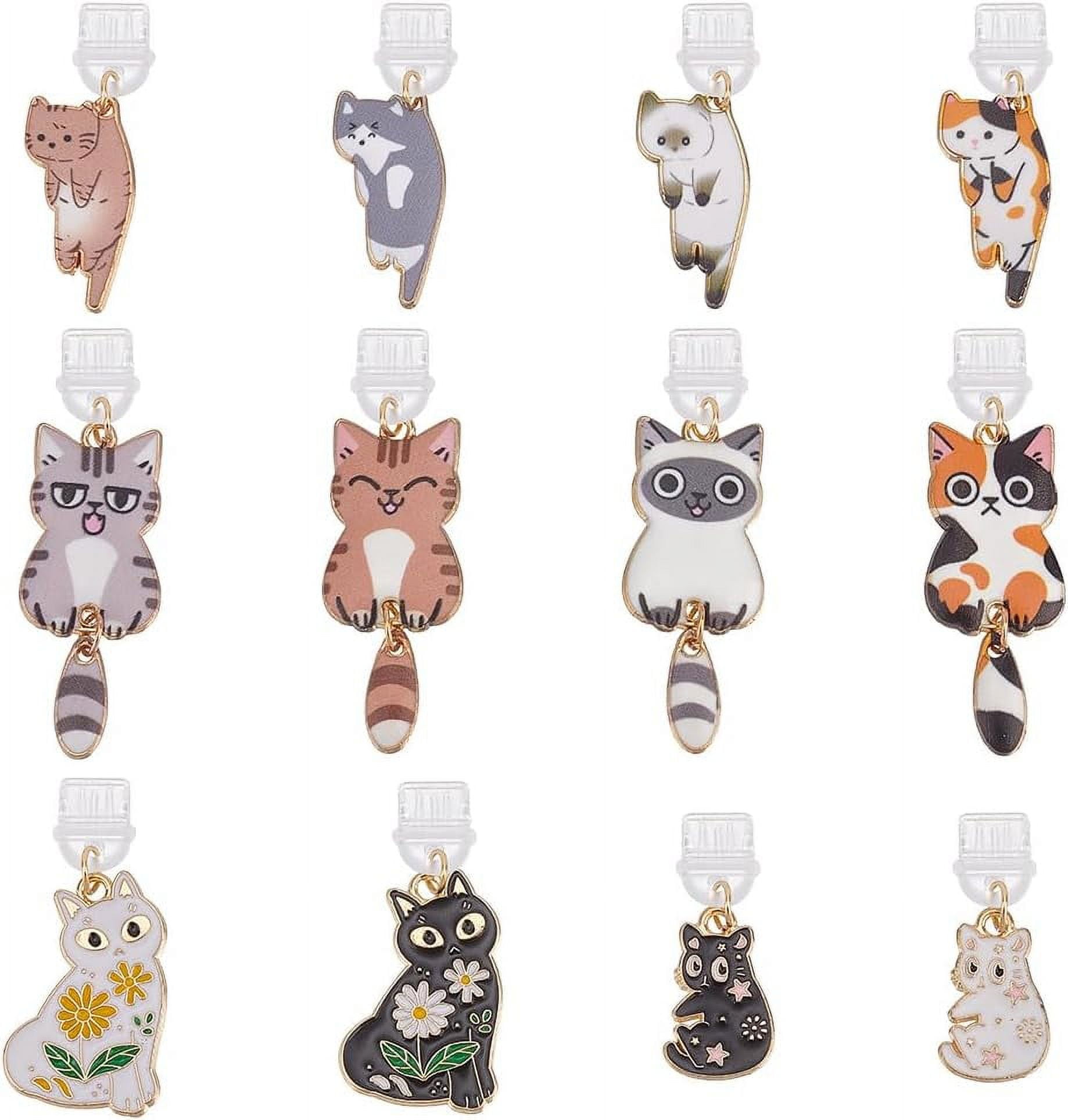 12Pcs Type-C USB Port Dust Plugs with Cat Pendants Mobile Dust Plugs ...