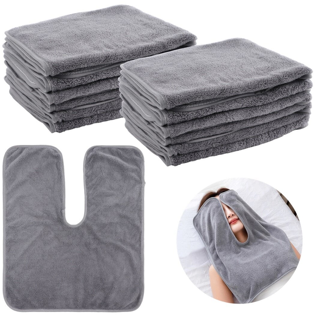 12Pcs U-Shaped Facial Towels Split Design, Soft Esthetician Towel ...