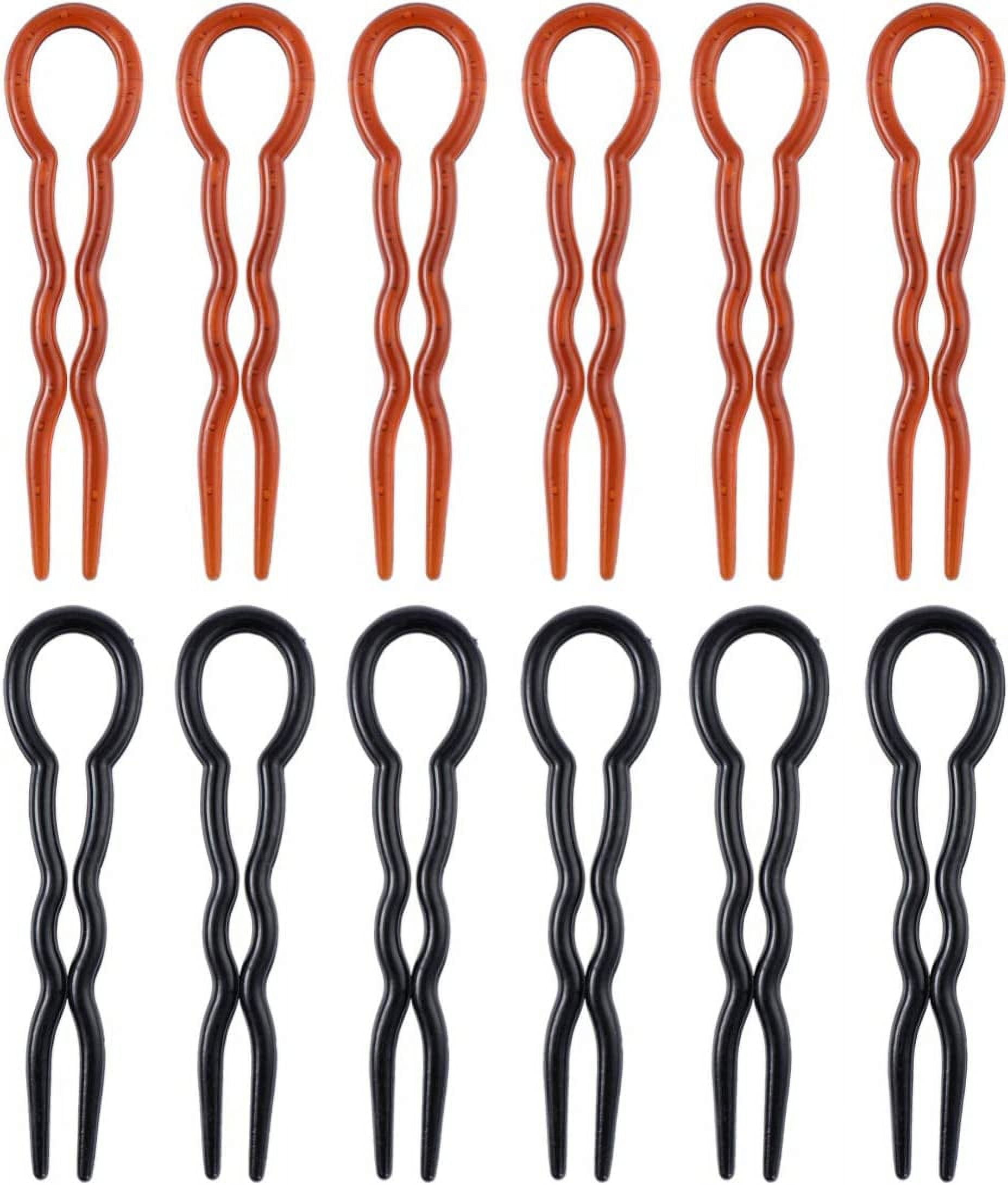 12Pcs U Shaped Hair Pins Plastic Hair Style Grip Pins Wavy Hair Braid ...