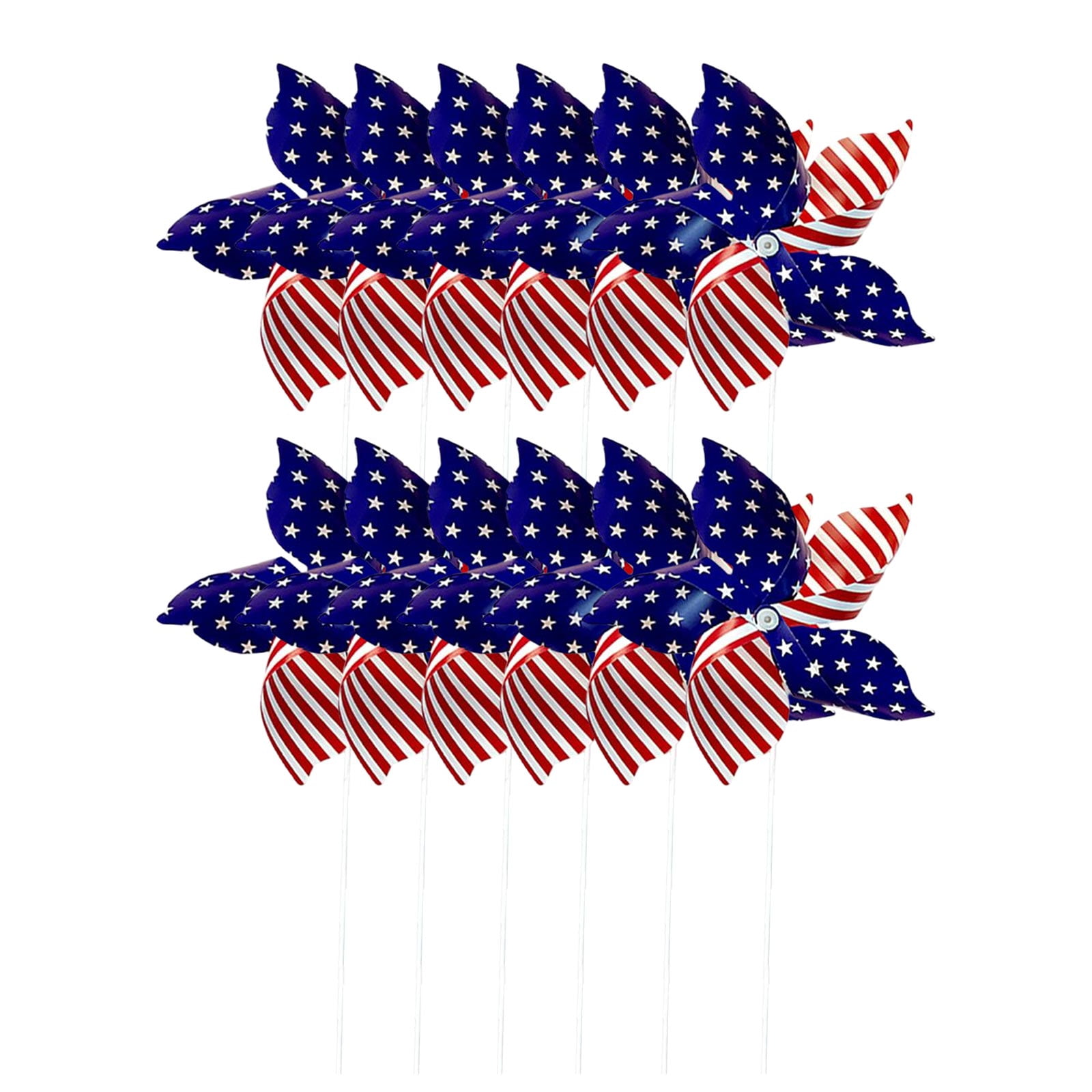 12Pcs USA Independence Day Handheld Pinwheel Toy Set, Patriotic Wind ...