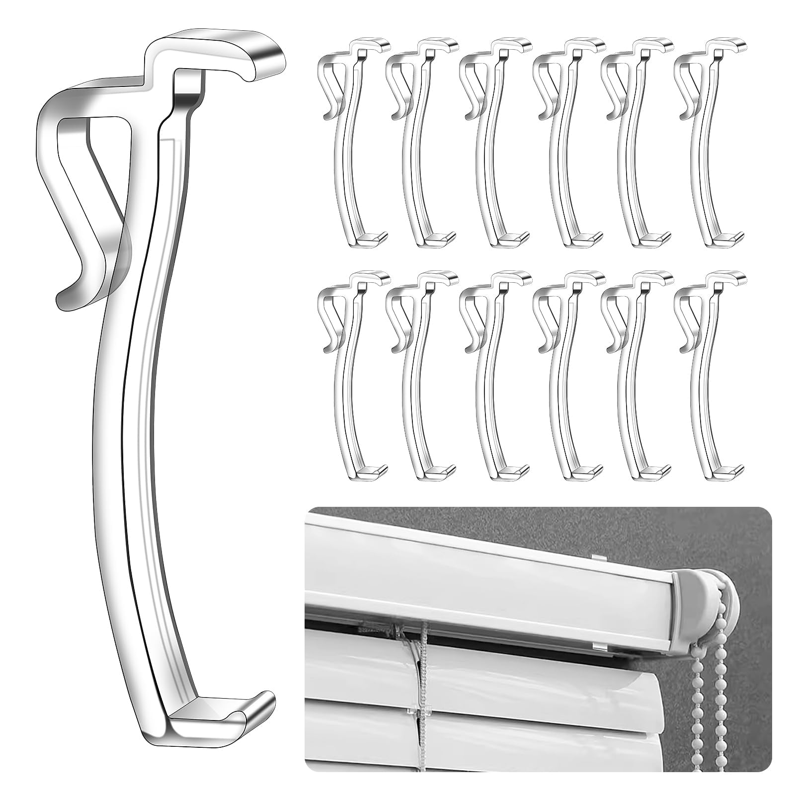 12Pcs Valance Clips for Blinds, 2.5 inch Valance Clips, Clear Plastic ...