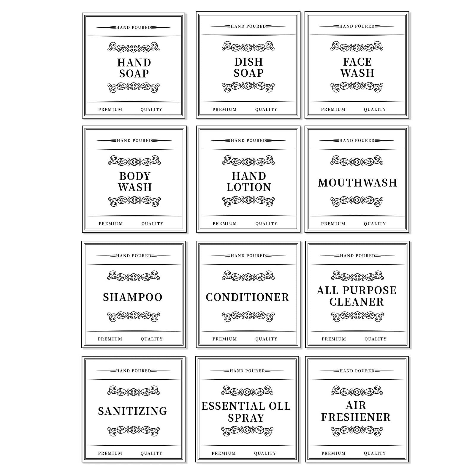 12Pcs Waterproof Bathroom Label Sticker for Easy Organization Adhesive ...