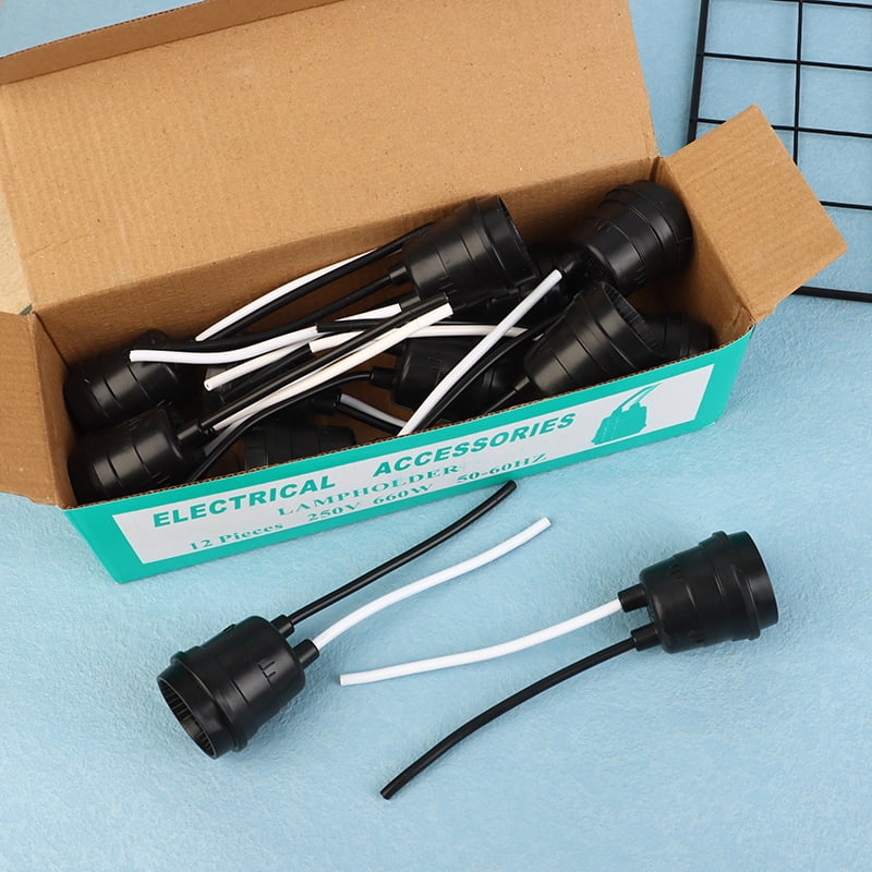 12Pcs Waterproof E27 Pigtail Lamp Socket With Wire E27 Chandelier ...