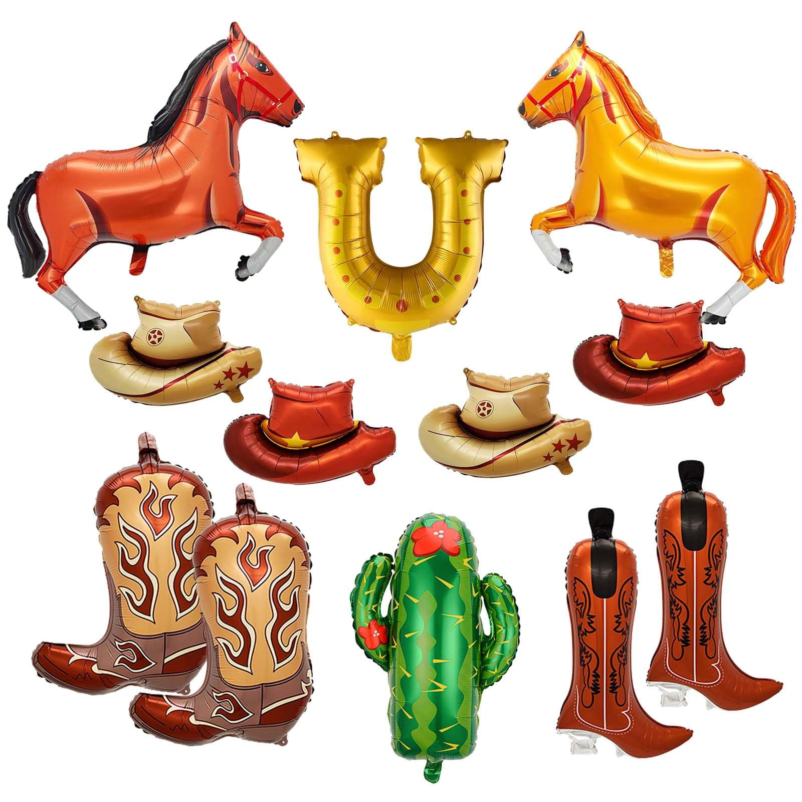 12Pcs Western Cowboy Horse Balloons, Horse Theme Party Contains ...