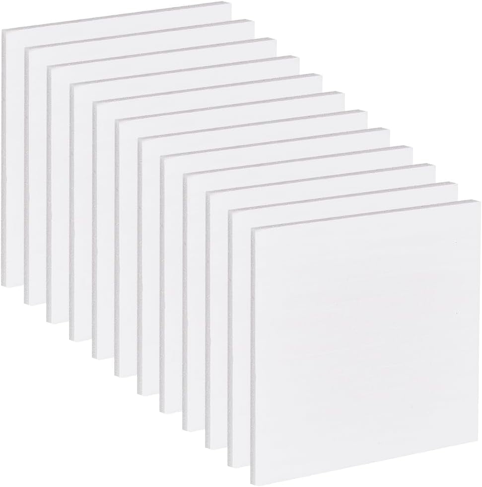12Pcs White Foam Board 3.9x3.9 Inch Foam Core Board for DIY Crafts 1/5 ...