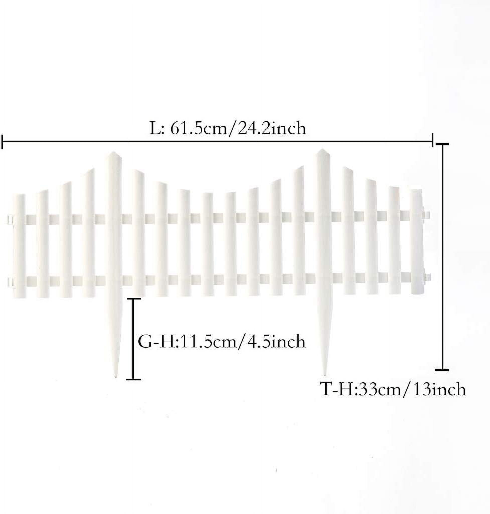 Metal Garden Fencing- Set of 5 Panels for Decorative Edging Flower Beds ...