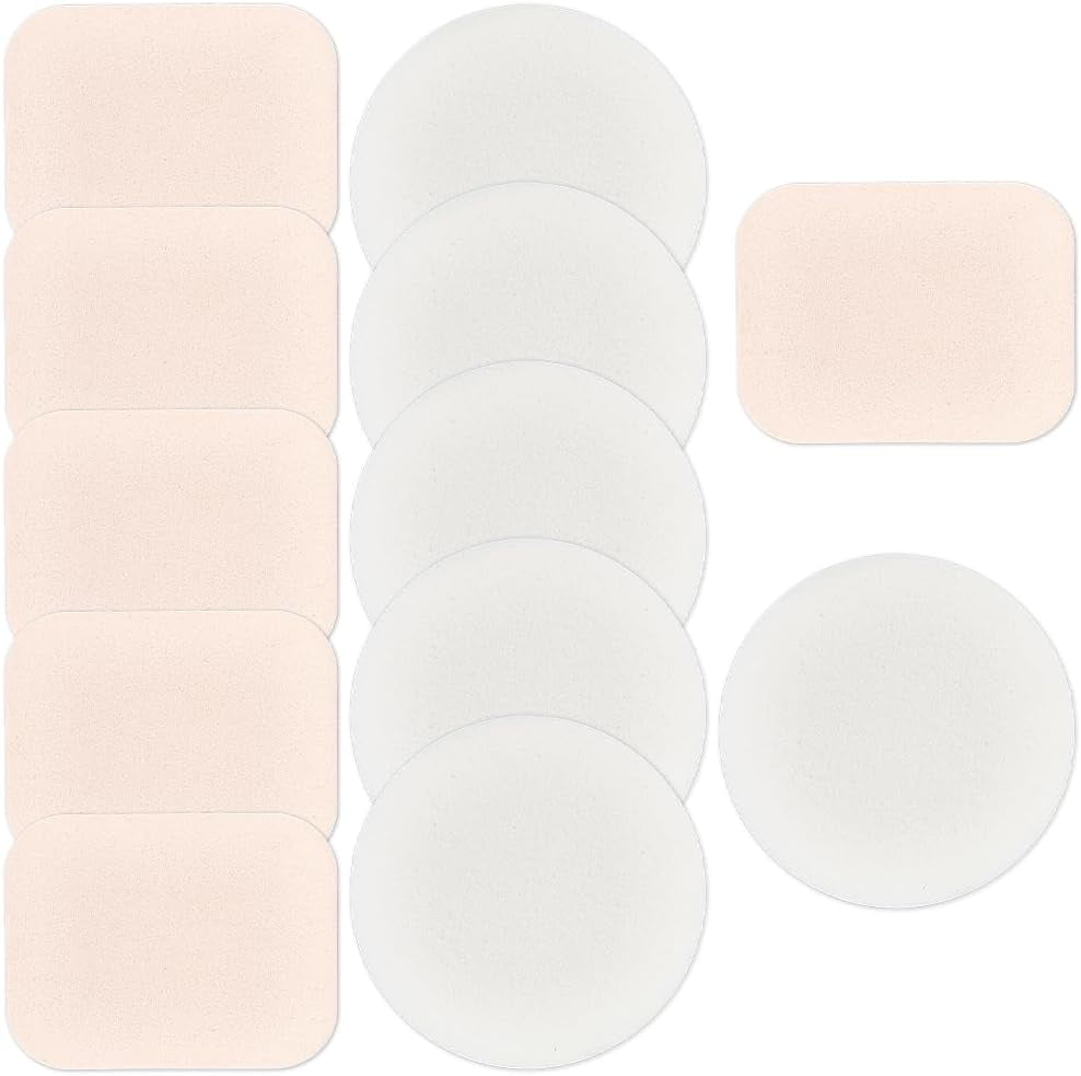 12Pcs White Round Makeup Sponge Pink Square Cosmetic Sponge Round ...