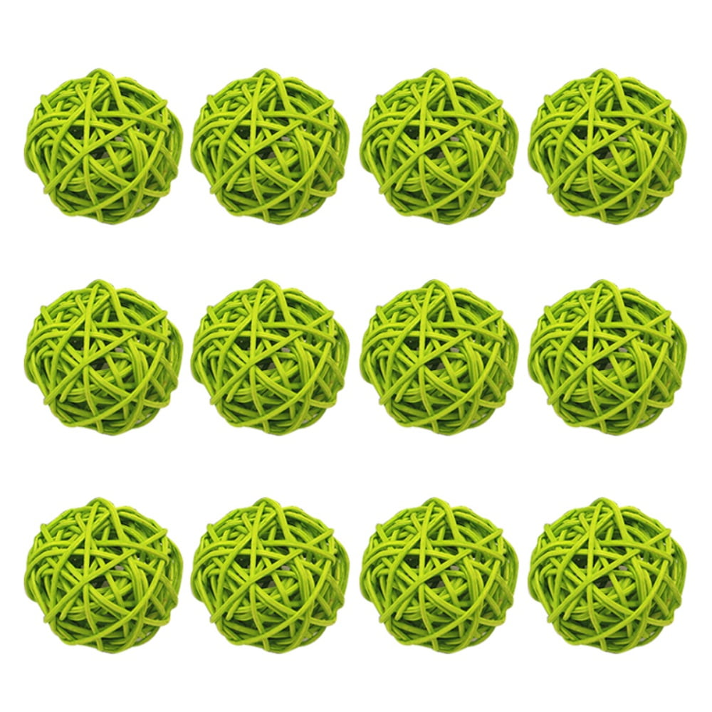 12Pcs Wicker Rattan Balls,Decorative Orbs Vase Fillers Balls for ...
