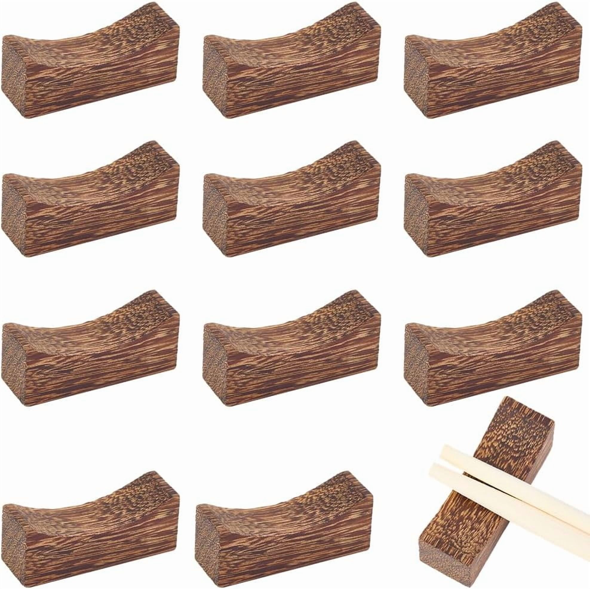 12Pcs Wooden Chopstick Rest Set Natural Wood Chopsticks Holder Rack ...