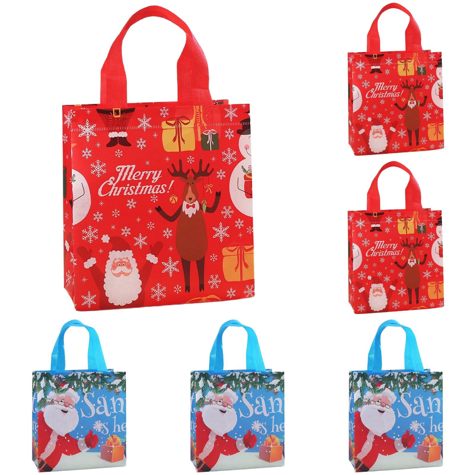 12Pcs Xmas Gift Bags Reusable Christmas Tote Bags with Handles ...