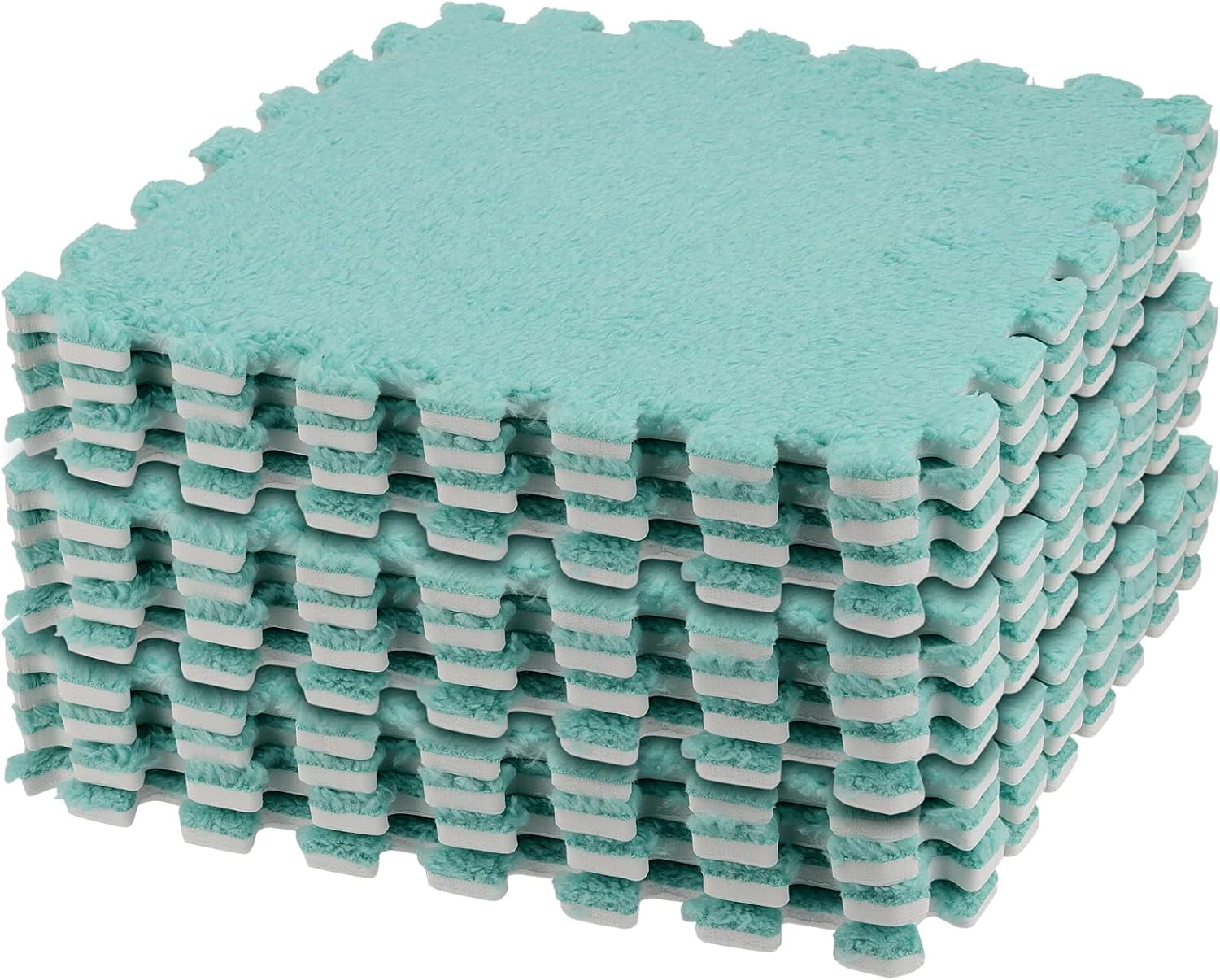 12Piece 12 x 12 Inch Interlocking Carpet Fluffy Tiles, Square Foam ...