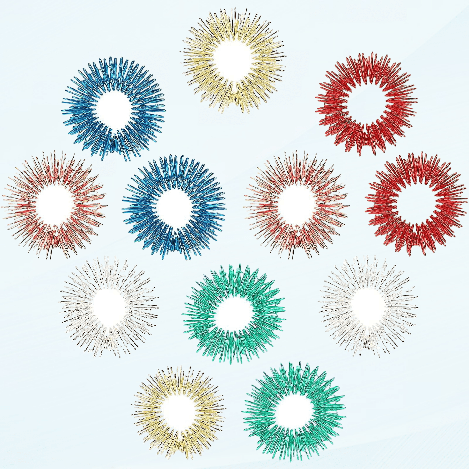 12Pieces Spiky Sensory Finger Rings Acupressure Ring Set Great Spikey Fidget Ring for Silent ...