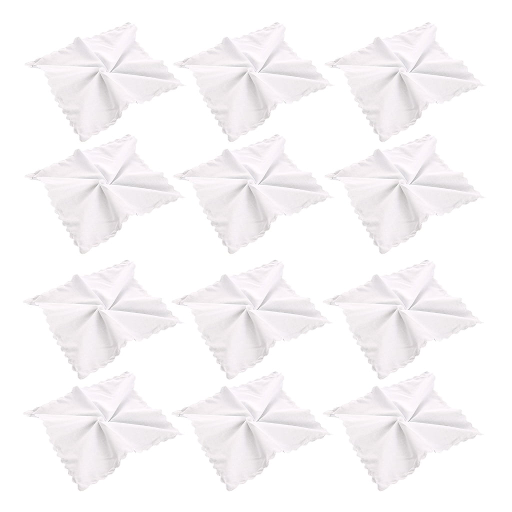 12Pieces White Embroidered Edge Cotton Handkerchiefs Soft Absorbent ...
