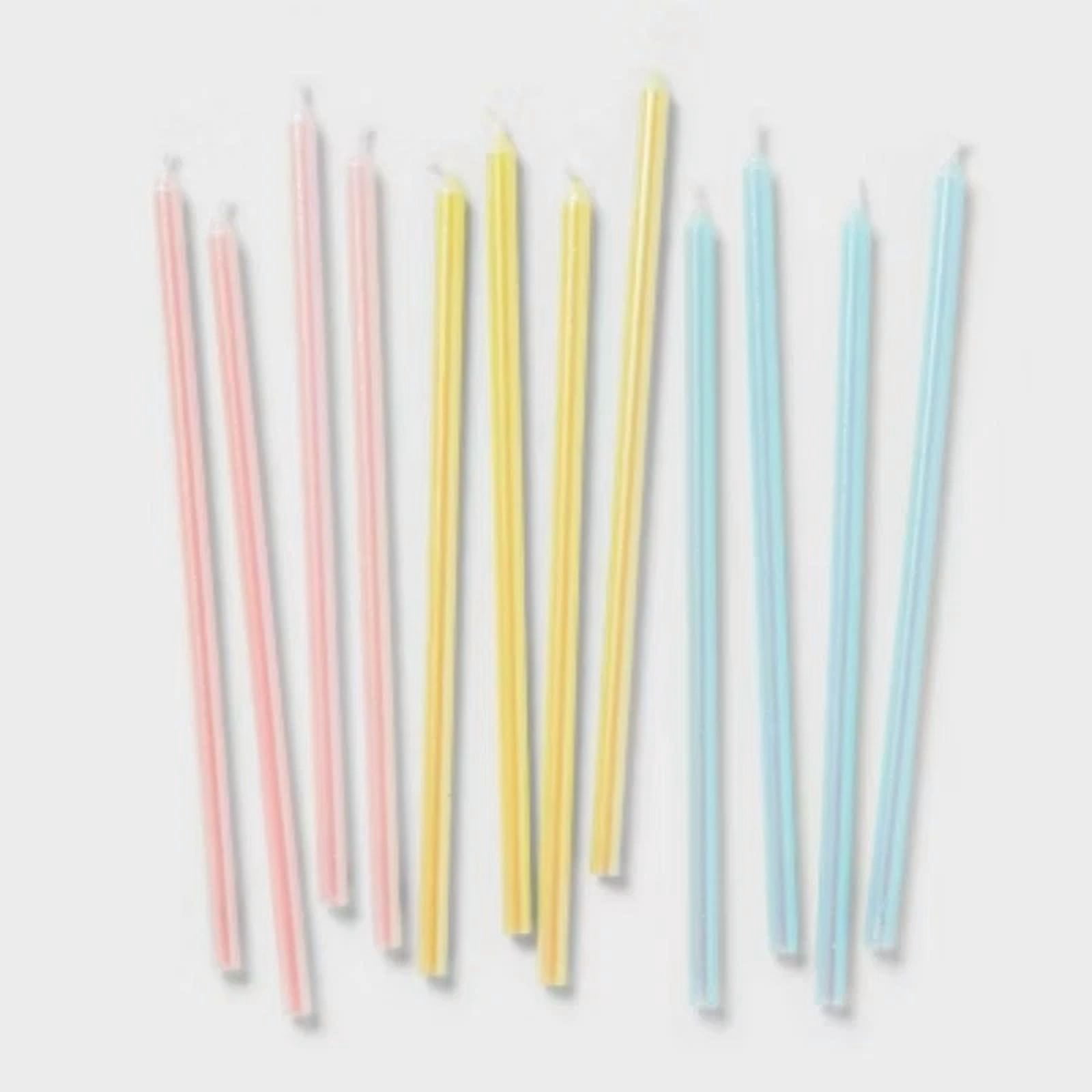 12Pk Iridescent Birthday Cake Candles - Spritz™: Tall Long Sparkling ...