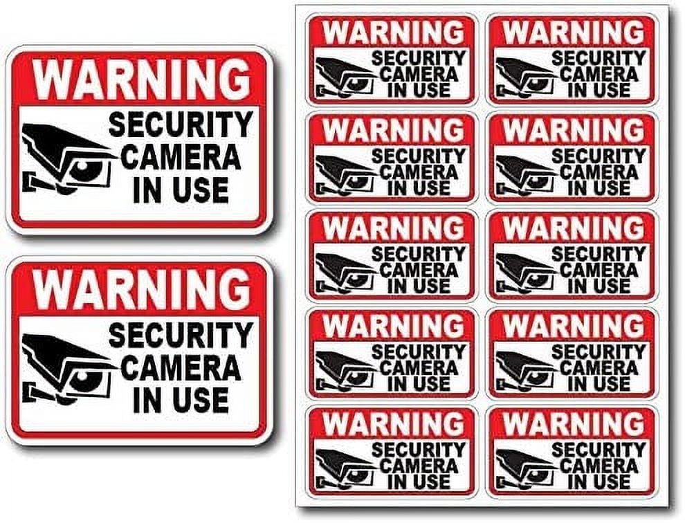 Walmart 12Pk Outdoor Security Sign Stickers, Surveillance Burglar Alarm ...