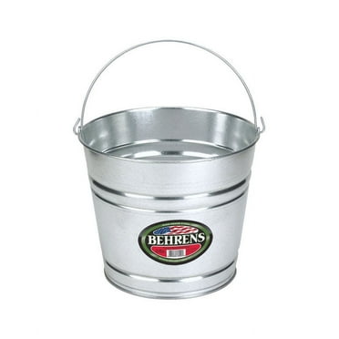 Behrens 10-Gallon Large Handle Metal Bucket, Galvanized Steel Locking ...