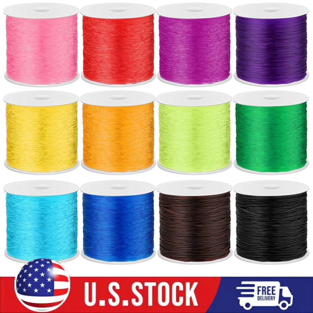 12Rolls Elastic Crystal Tec String for Bracelets,0.8 MM Stretch Bead ...