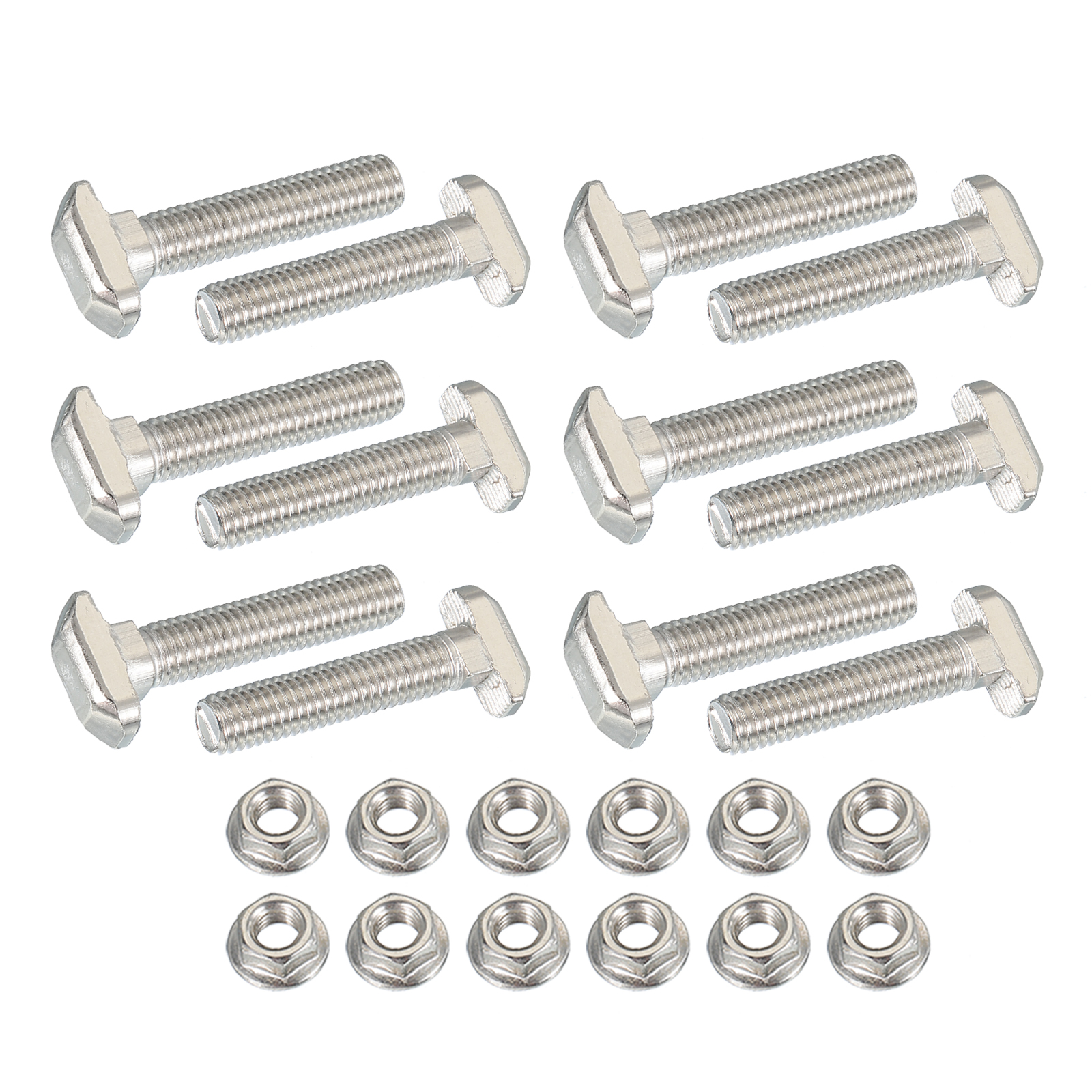 12Set T-Slot Bolts, Drop-in Bolt Hammer Head with Hexagon Nuts T-Bolt ...