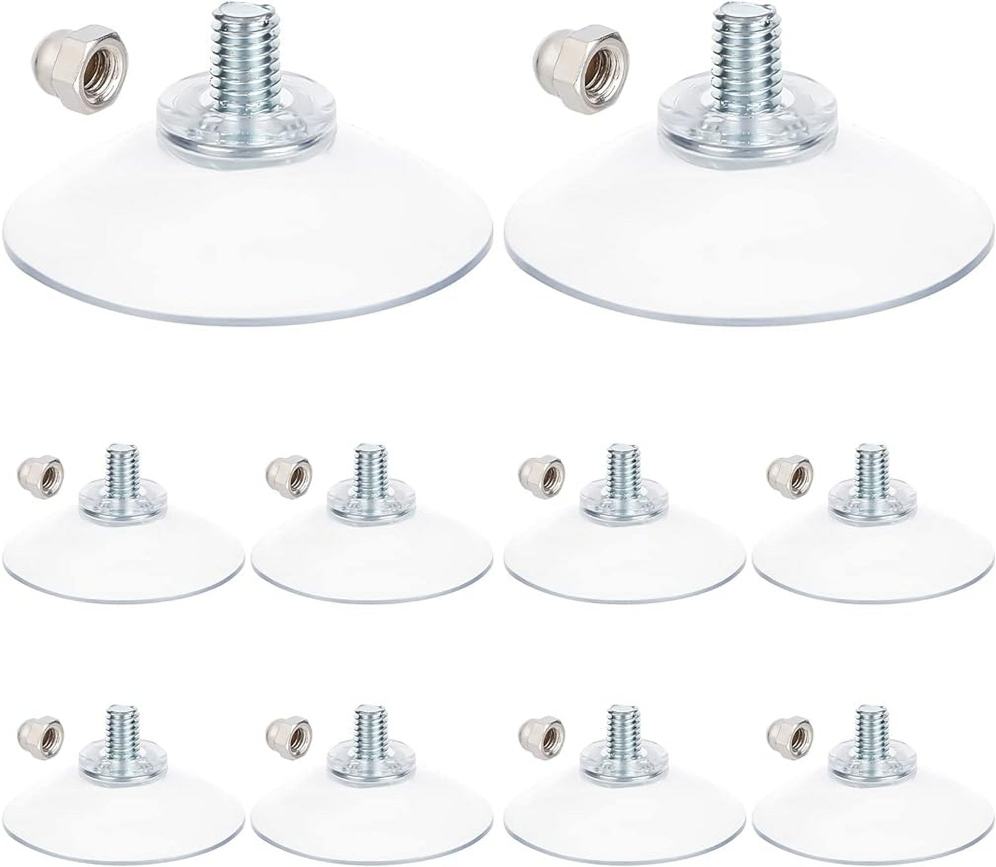 12Sets License Plate Suction Cups Hooks Clear 1.65" Silicone ...