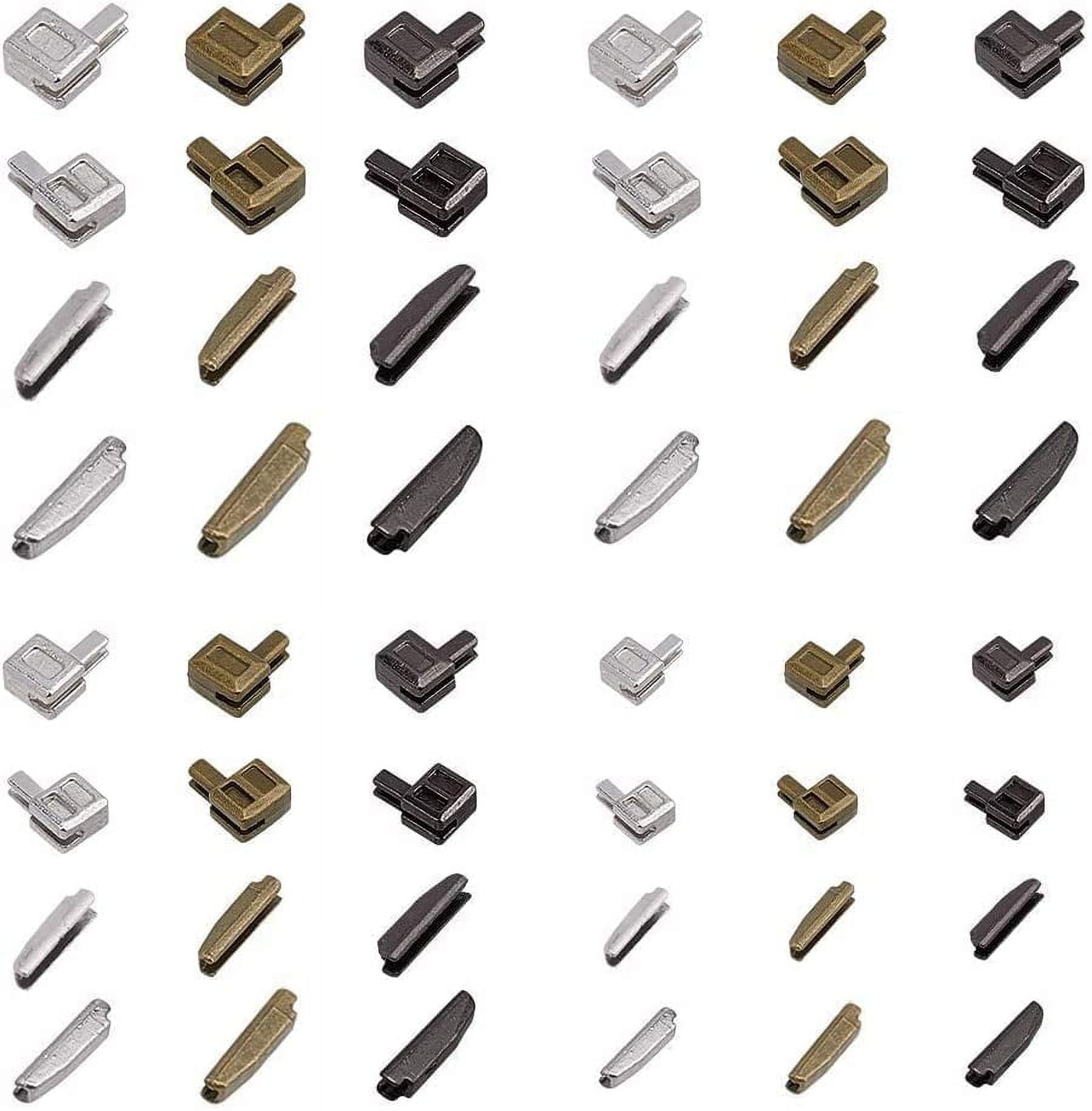 12Sets Metal Zipper Latch Slider Retainer 3 Color #3#5#8#10 Insertion ...