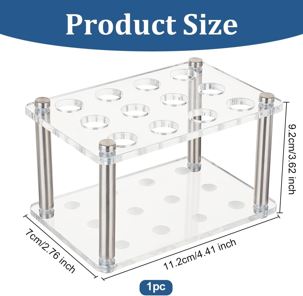 12Sockets Clear Acrylic Test Tube Rack Test Tube Display Stand Acrylic ...