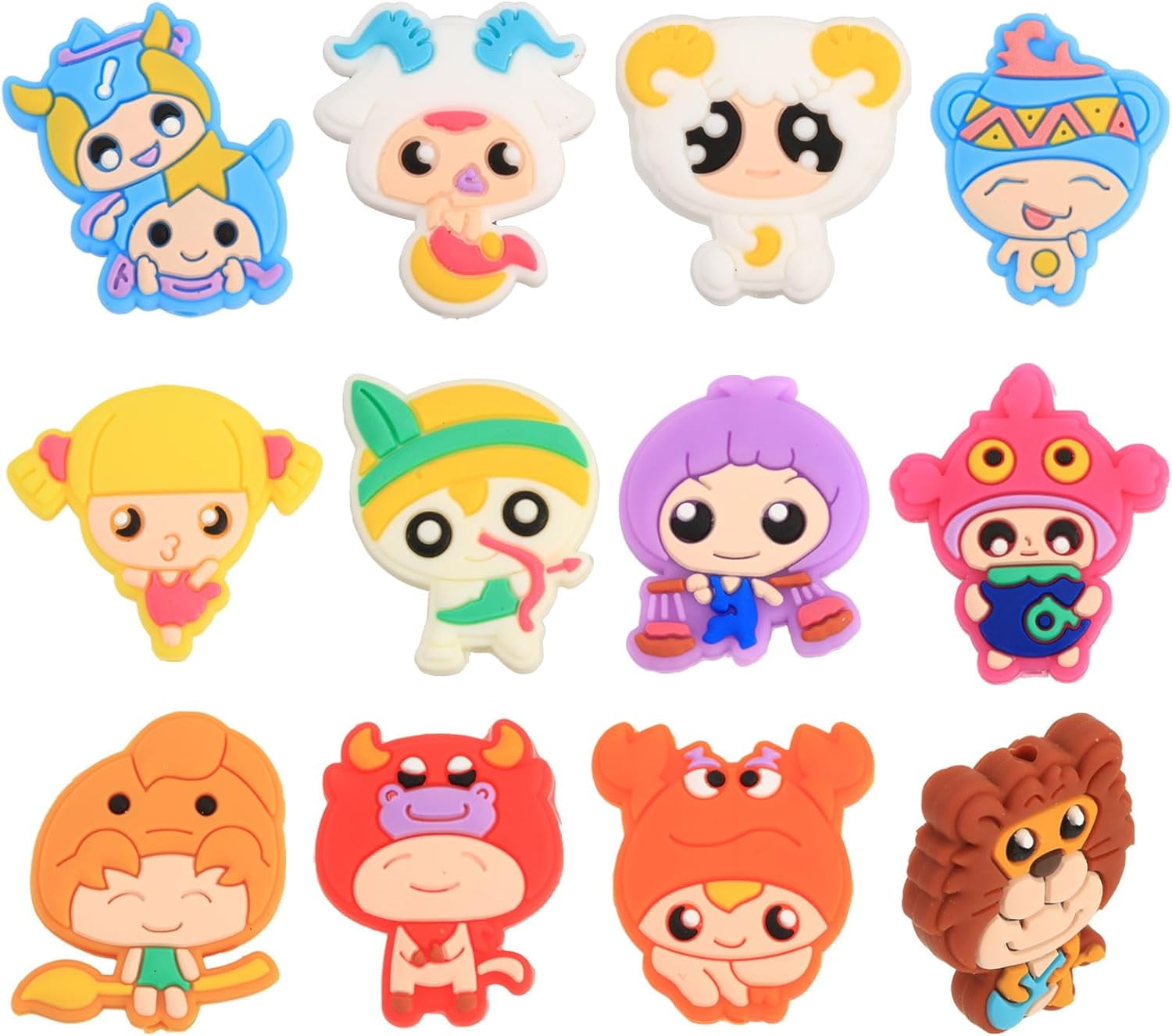 12Styles Zodiac Silicone Beads Silicone Focal Beads Twelve ...