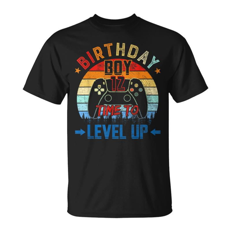 12Th Birthday Boy Time To Level Up 12 Years Old Boys V2 Unisex TShirt ...