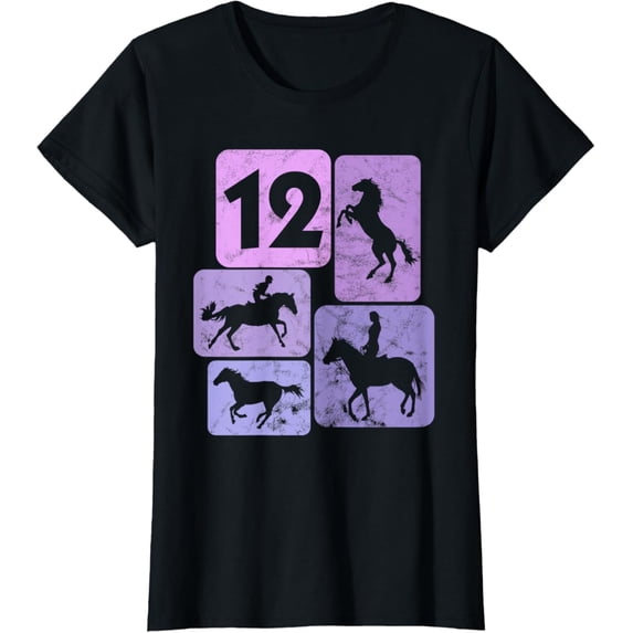 12Th Birthday Horse Riding 12 Years Old Horse Unisex T-Shirt S-5XL Best ...