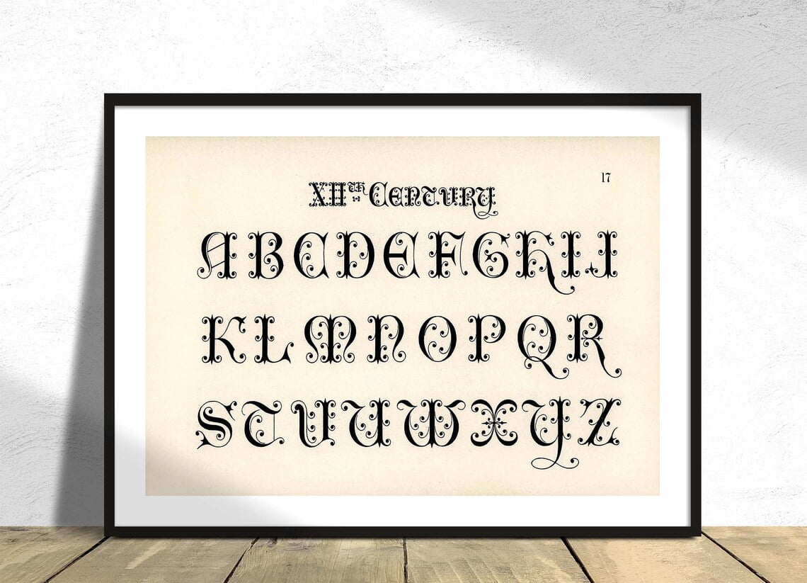 12Th Century Calligraphy Fonts Draughtsmans Alphabets Hermann Esser ...