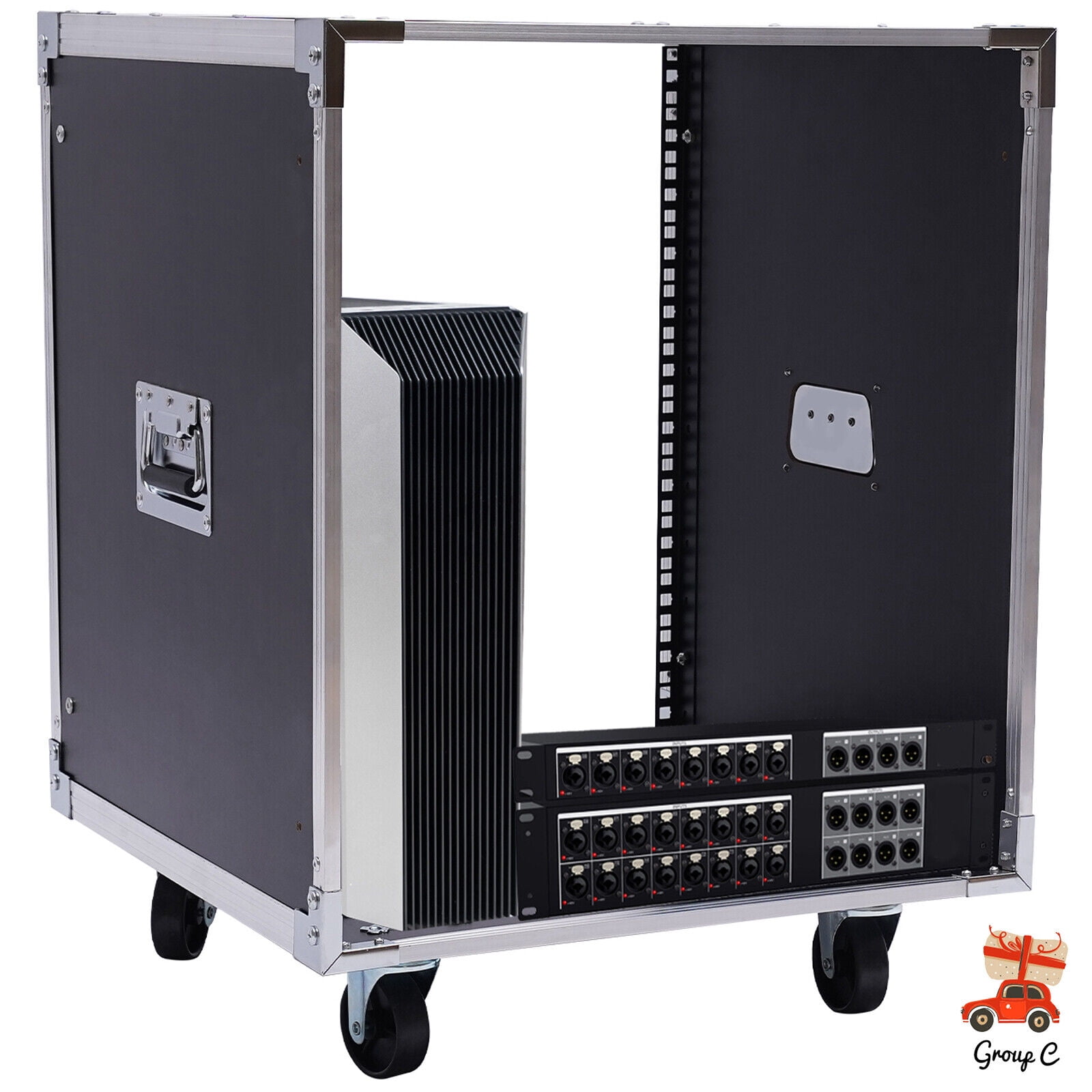 12U Cabinet Rolling Network Rack Audio Studio Video Telecom Equipment ...