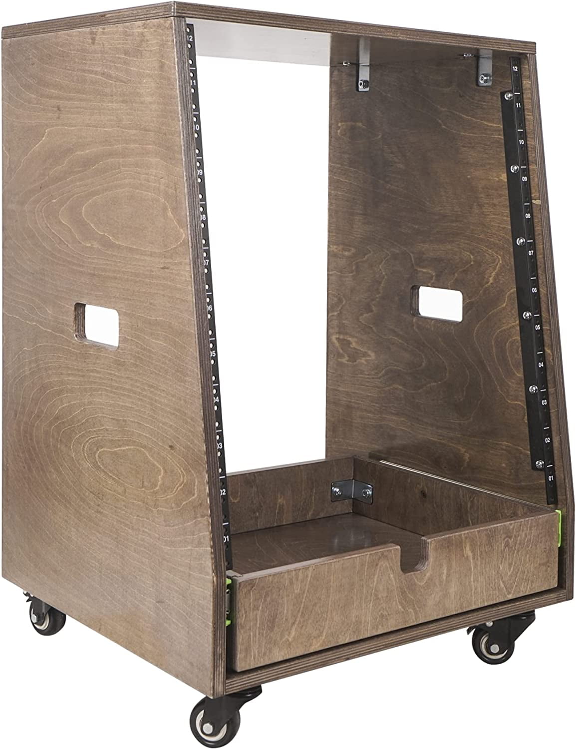 12U DIY Solid Baltic Birch Plywood Slanted Studio Rack with 12U Rack ...