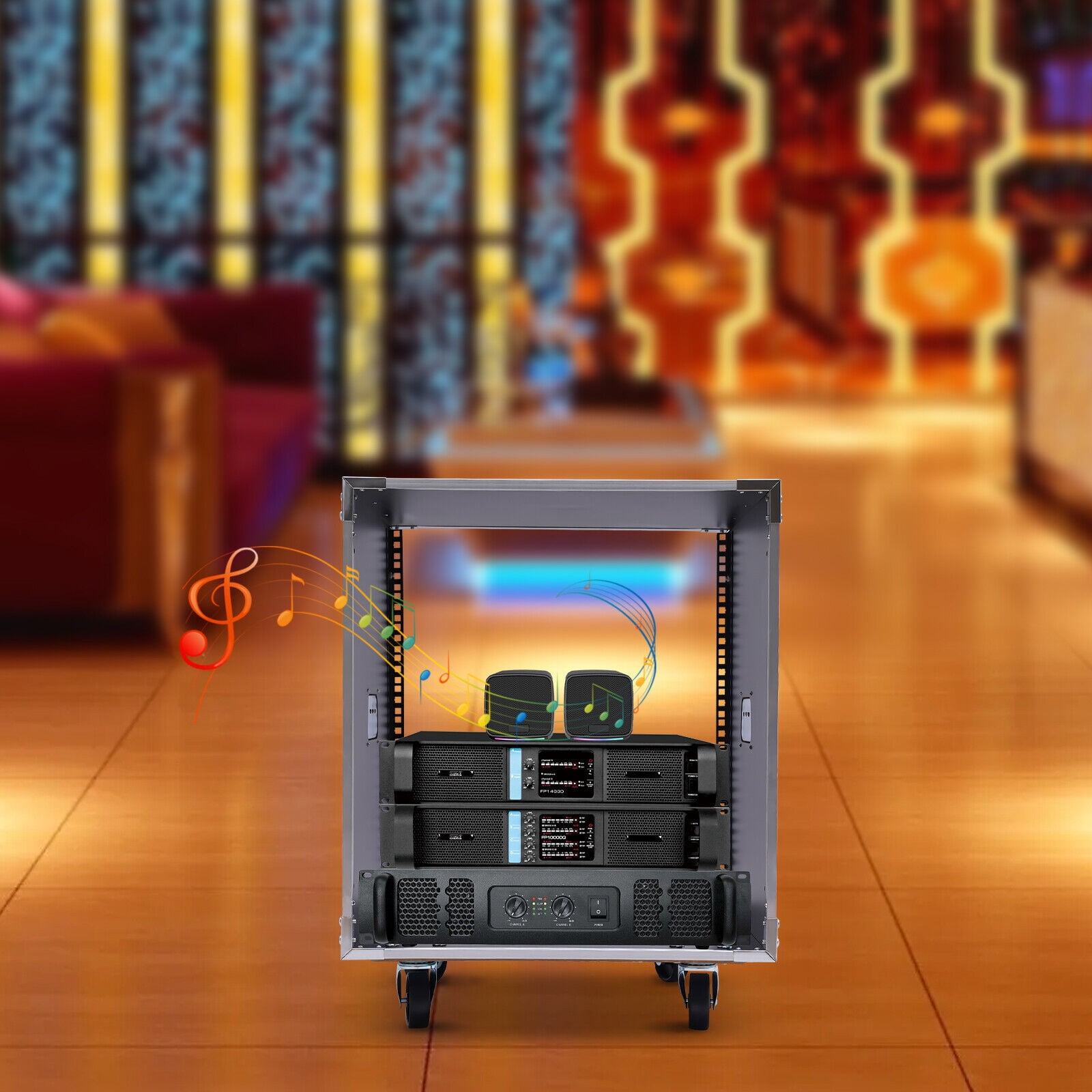 12U Portable Rolling Network Rack with 100kg Load Capacity, MDF ...