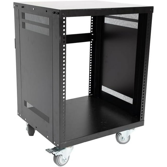 12U Rolling Equipment Rack Stand, Network Rack Stereo Rack with Locking ...