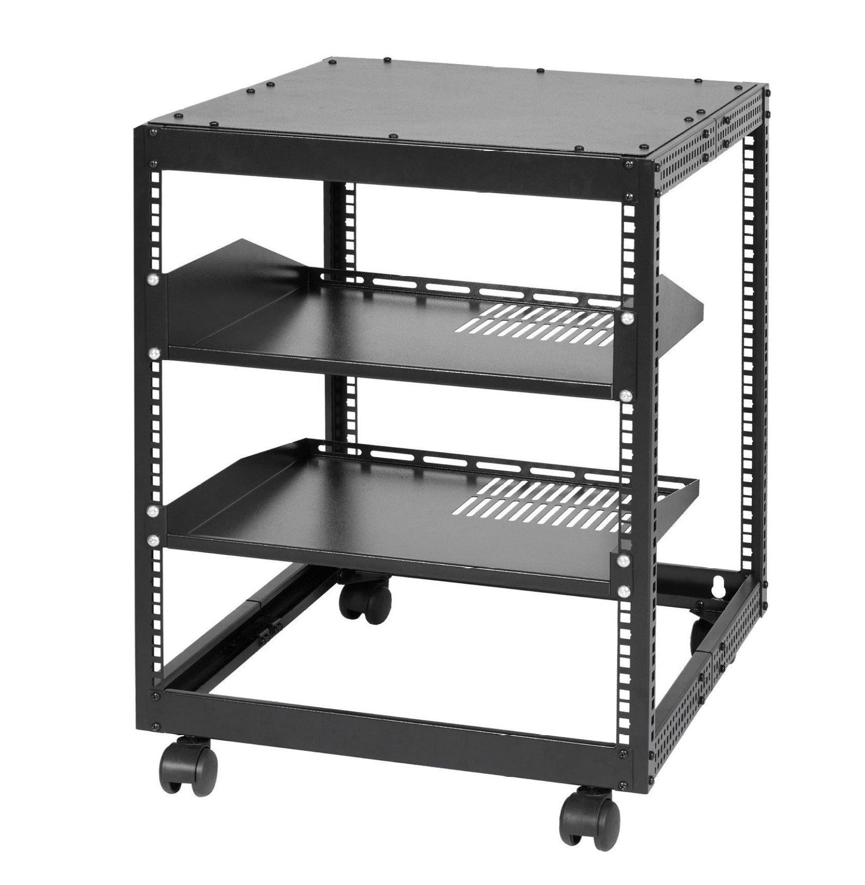 12U Server Rack, Open Frame Rack 15-40'' Adjustable, Free Standing Wall ...