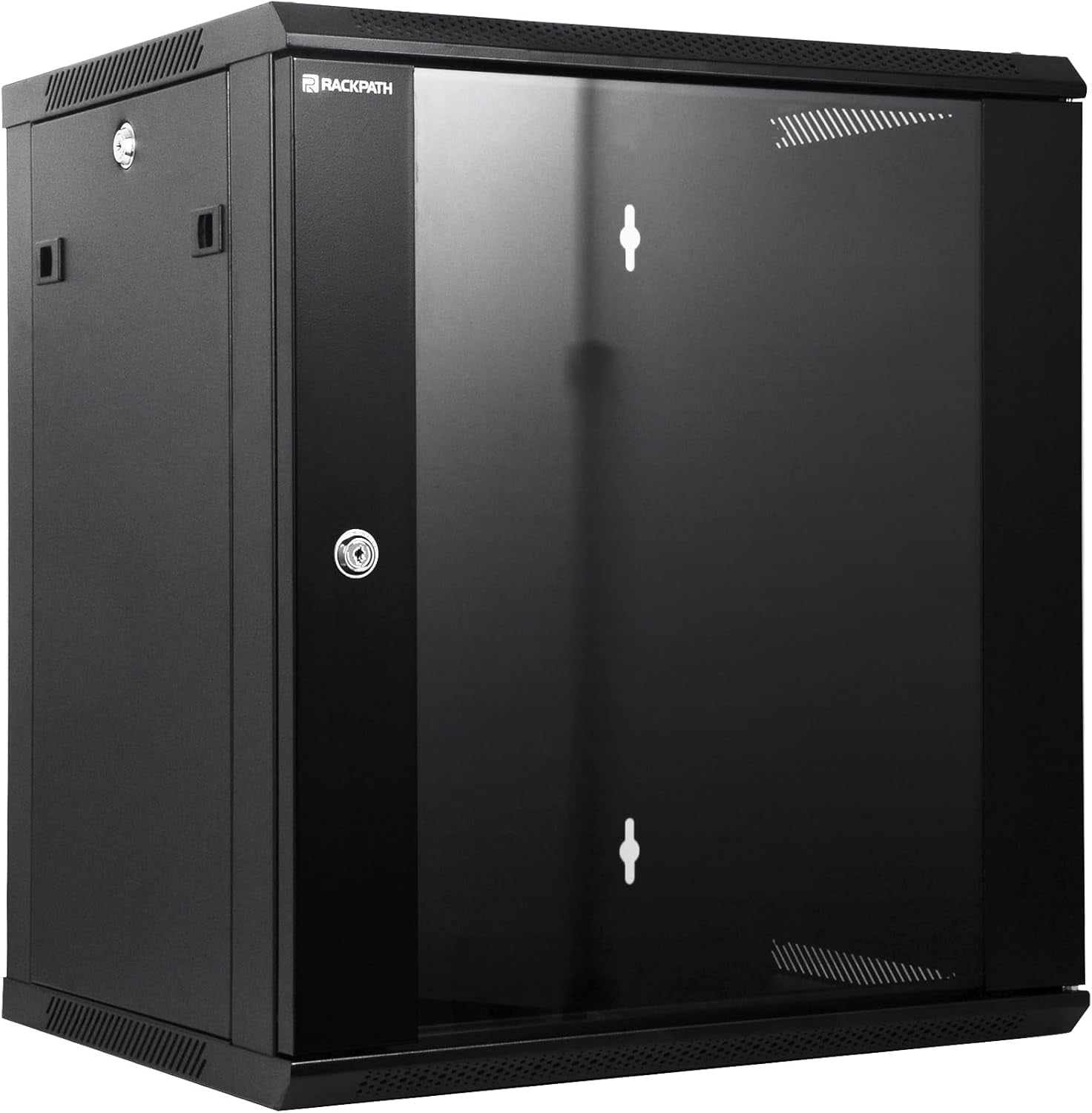 12U Wall Mount Network Rack Cabinet – Quiet Cooling Fan, Locking Glass ...