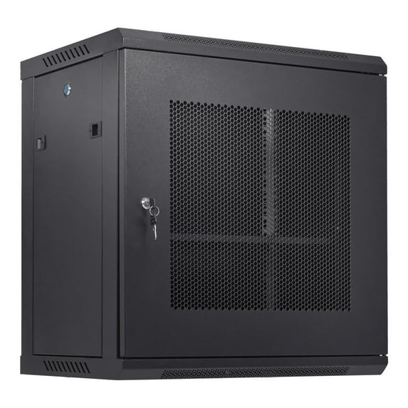 12U Wall Mount Server Cabinet, 15.5” Deep Network Rack, Locking Door ...