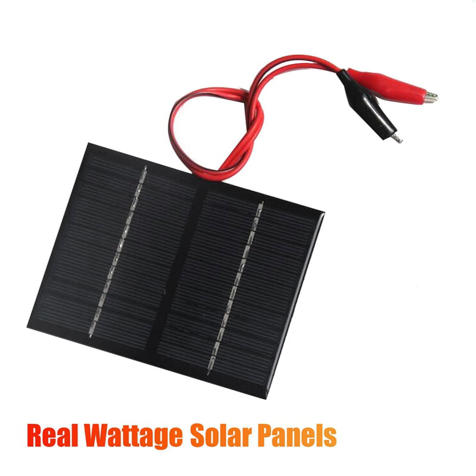 12V 1.5W Solar Panel with Clip Charging Battery System Polycrystalline ...