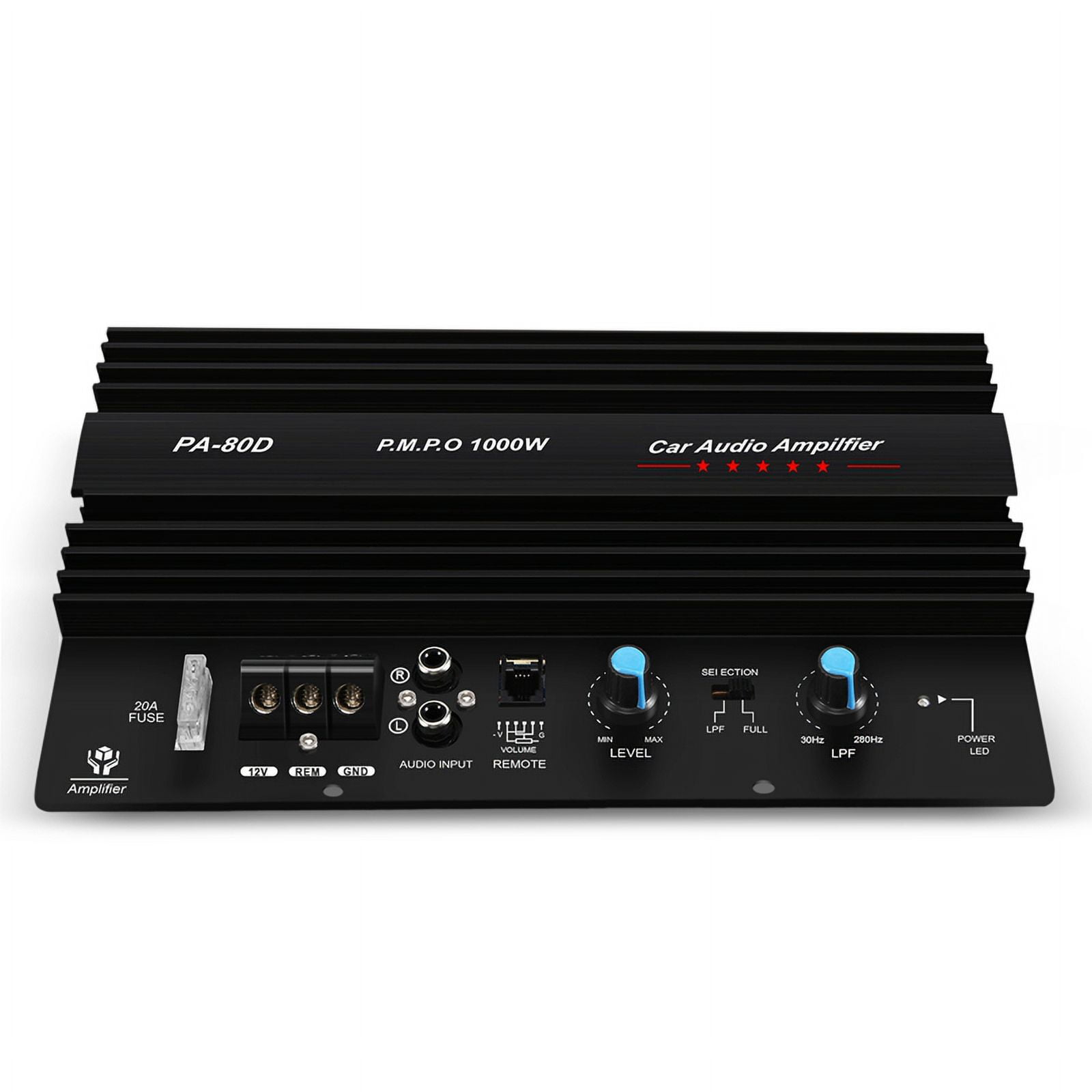12V 1000W Mono Car Audio Power Amplifier Powerful Subwoofers Amp PA80D ...