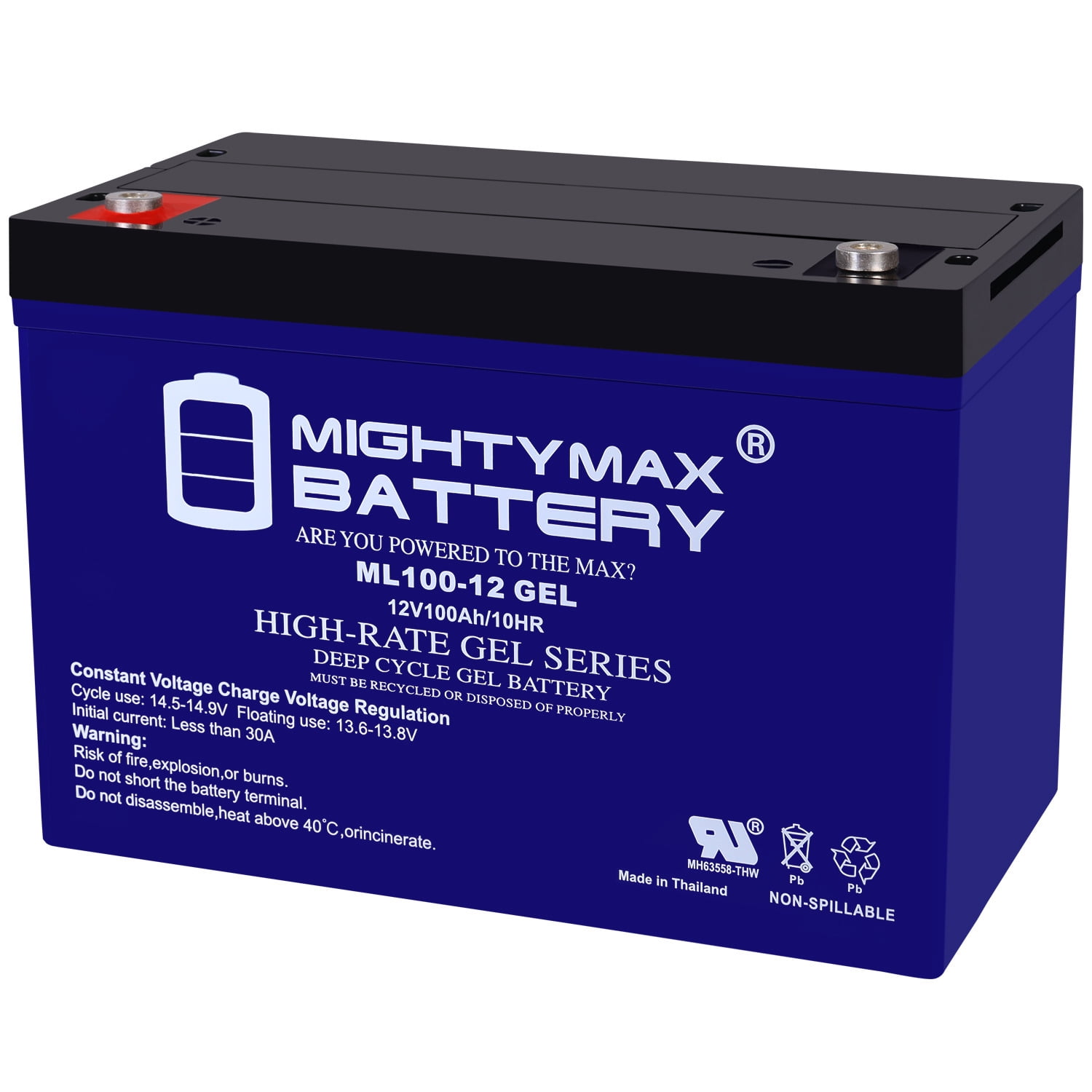 Mighty Max 12V 100AH GEL Cell Power Charge Replacement Battery for Deka ...