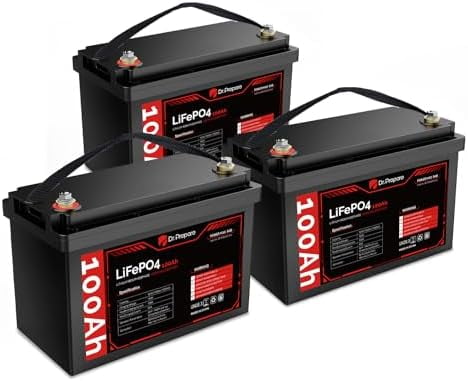 12V 100Ah LiFePO4 Battery (3 Pack), Lithium Batteries in Series ...