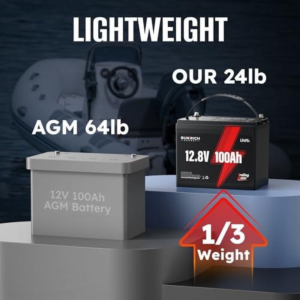 12V 100Ah LiFePO4 Battery for Trolling Motors – SUNRICH ENERGY ...