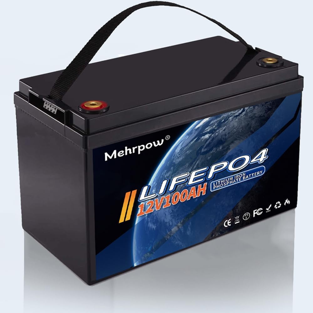 12V 100Ah LiFePO4 Lithium Battery, 100A BMS,Up to 15000 Cycles, Max ...