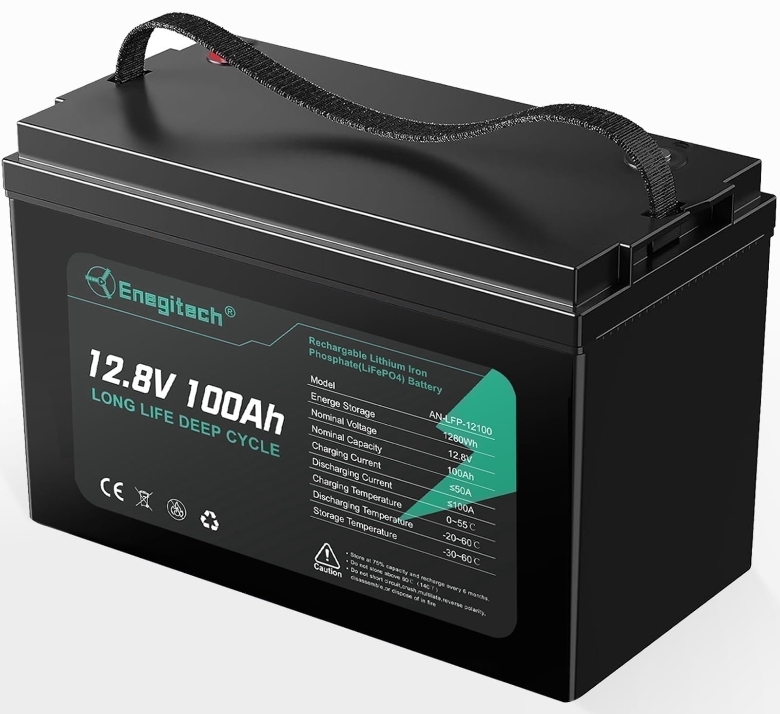12V 100Ah LiFePO4 Battery, 100A BMS, Deep Cycles for RVs, Marine, Solar ...