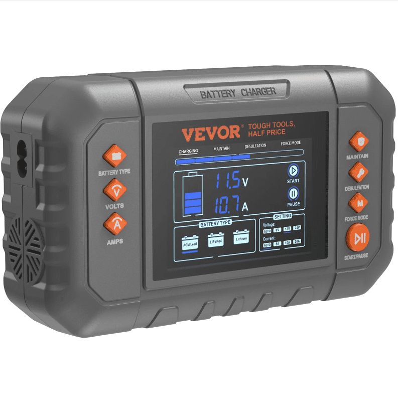 12V 10A Car And Motorcycle Battery Charger Color Screen Digital Display ...